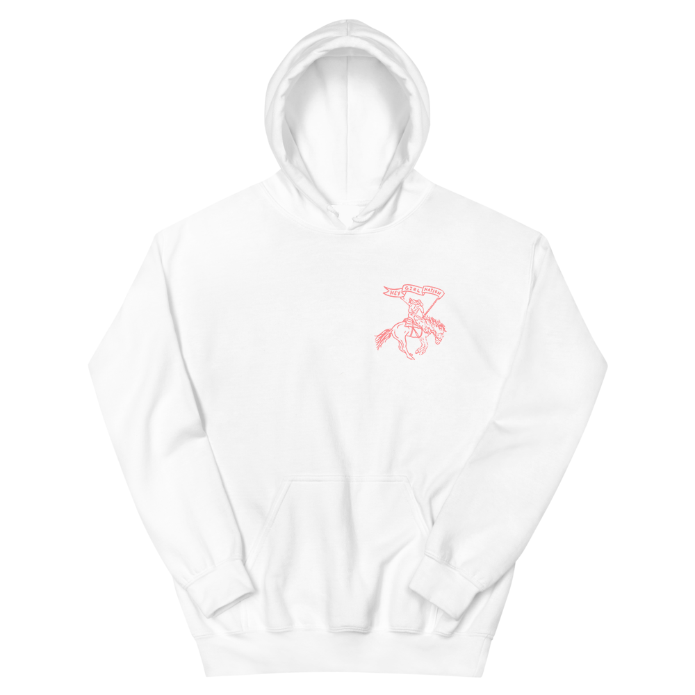 White & Pink Hey Girl Nation Hoodie - CCMG Label Store